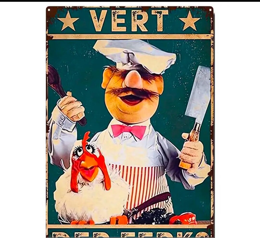 1970S Style Metal Muppet Chef Sign - Etsy