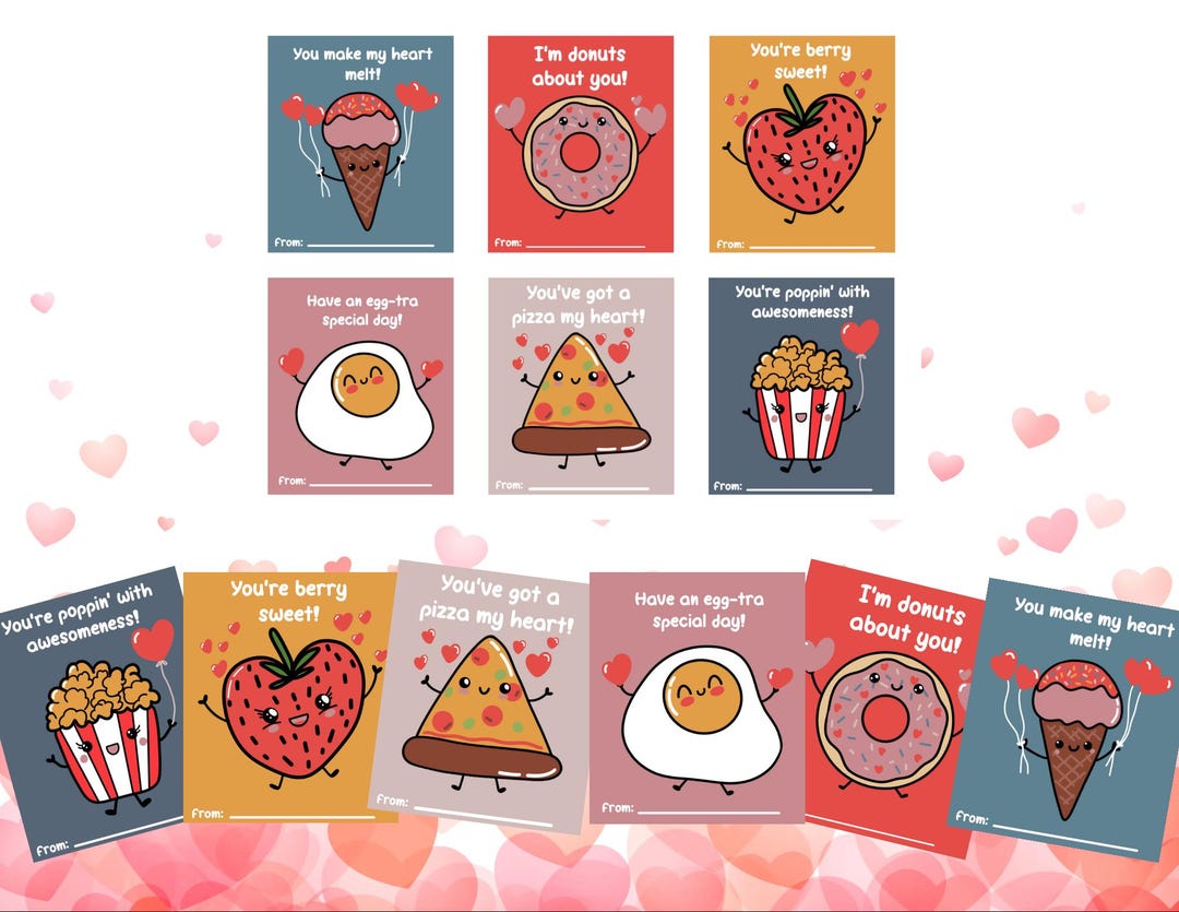 Cute Printable Valentines Day Cards, Kawaii Valentines Cards for Kids ...