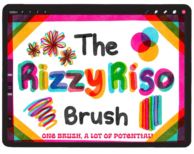 Risograph Effect Brush for Procreate | Retro Brush for Procreate | Riso ...