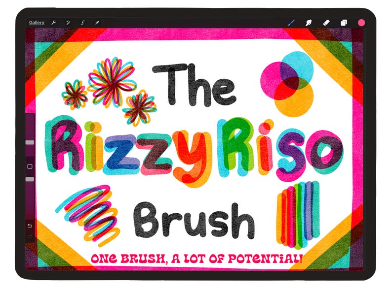 Risograph Effect Brush for Procreate | Retro Brush for Procreate | Riso ...
