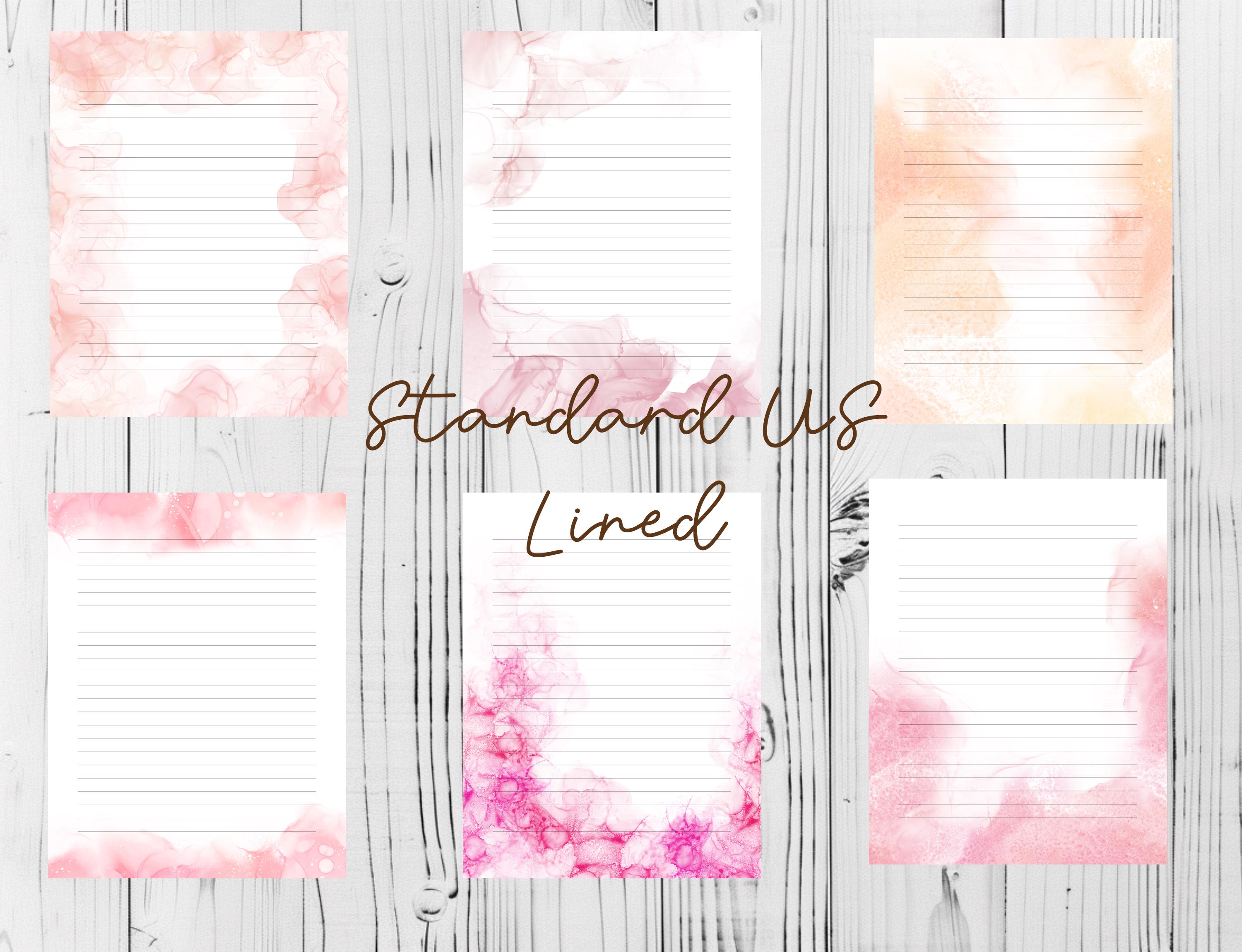 Printable Abstract Stationery Letter Paper A4 Size Lined Paper for ...