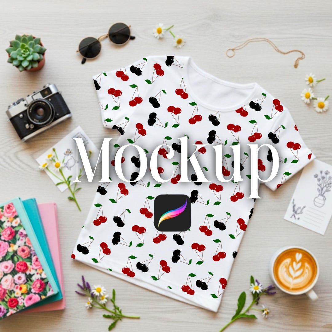 T-shirt Procreate Mockup Seamless Pattern Mockup for Procreate Digital ...