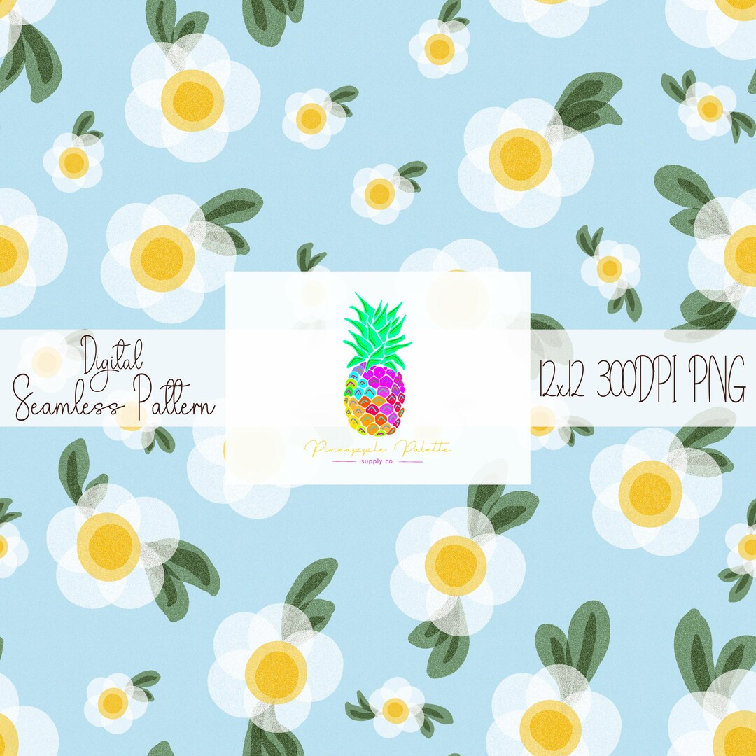 Daisies Seamless Pattern Printable Pattern for Crafts Design Papers ...