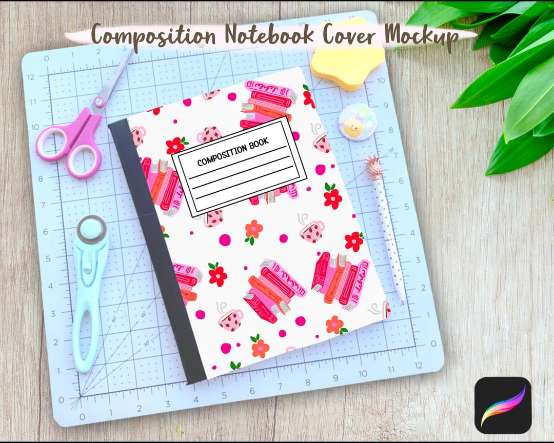 Composition Notebook Cover Mockup for Procreate Back to School Mockup ...