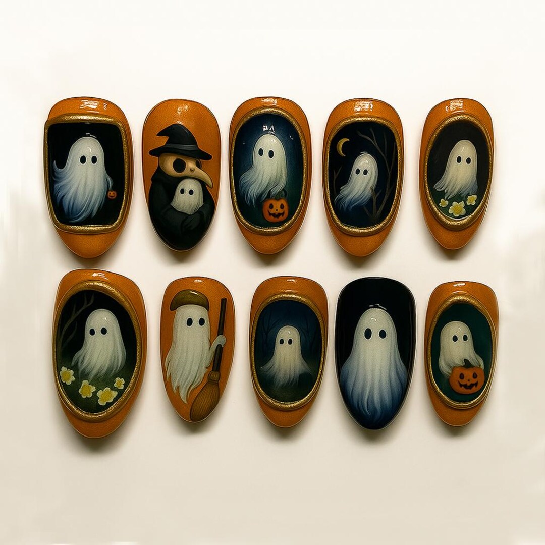 Doctor Raven Nail, Haunted Portrait Ghost Nails, Halloween Nail, Cute ...