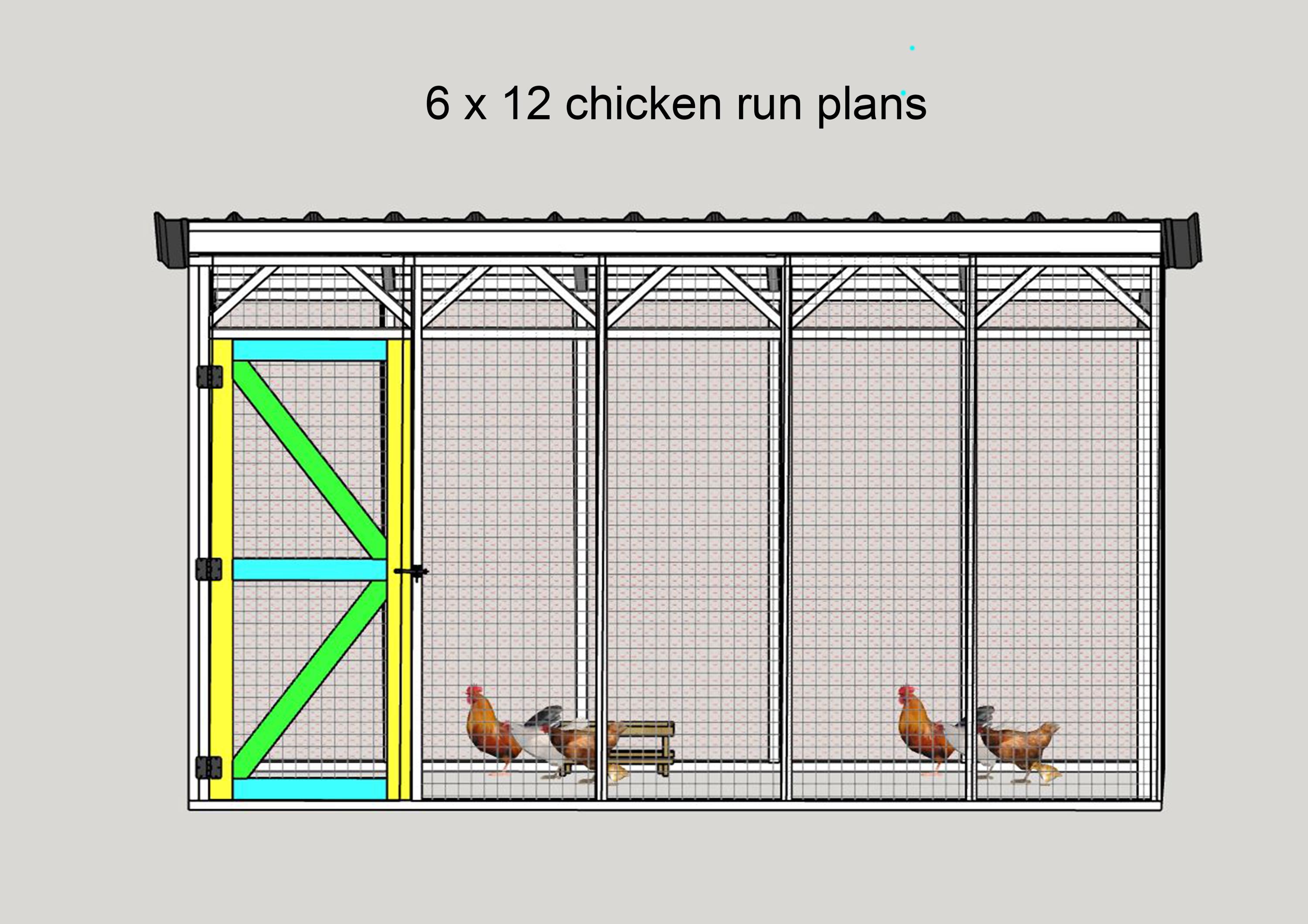 DIY Chicken Run Plans 6x12 for 10 Chickens Plans Chicken Run Chicken Pen Plans PDF Download ...