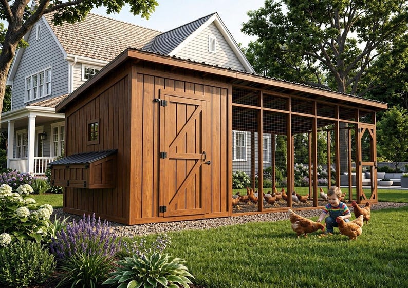 New 2026 10 X 24 Walk-in Chicken Coop Plans: 25 Chickens, 10x24 (PDF ...