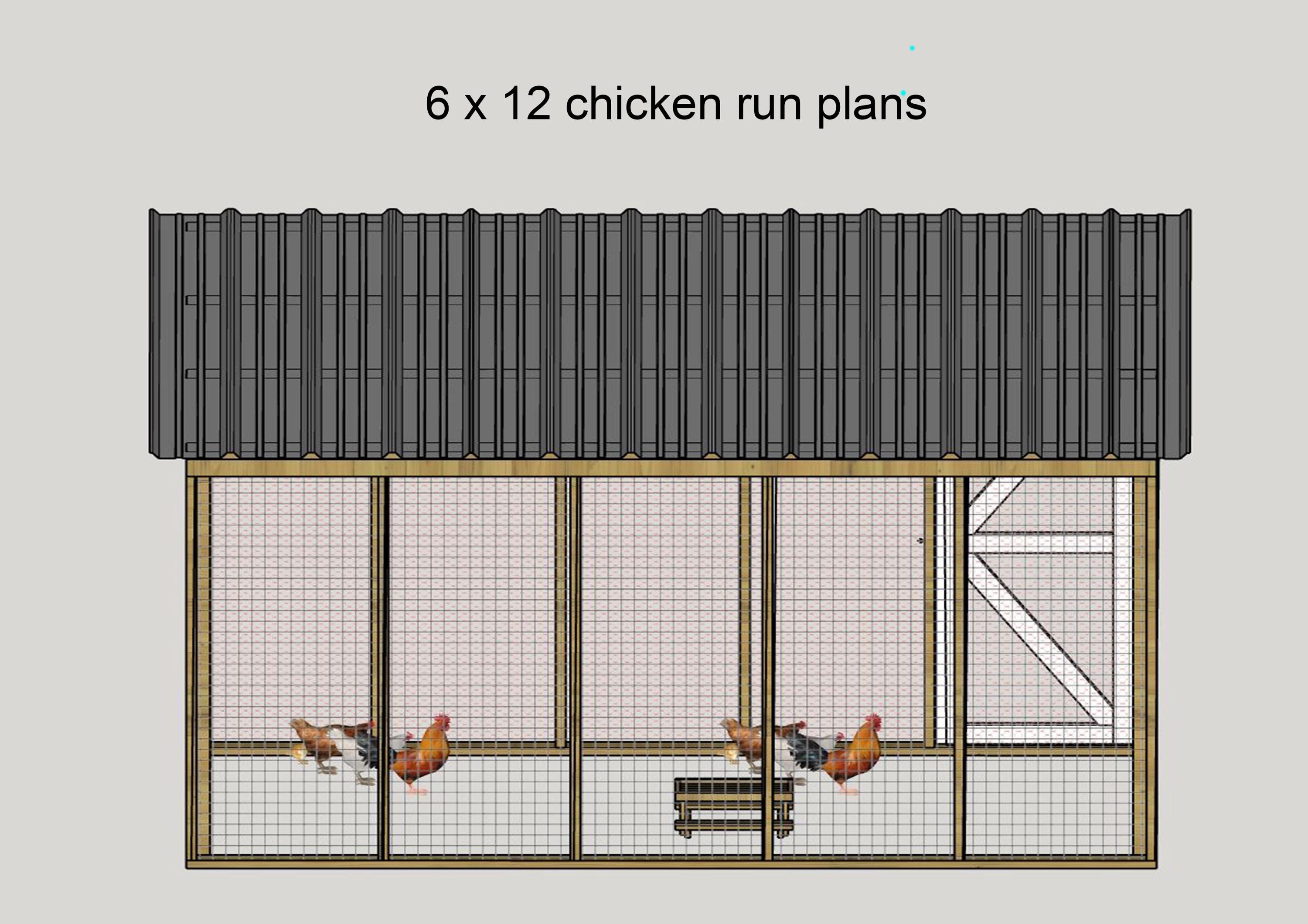DIY Chicken Run Plans 6x12 for 10 Chickens Plans Chicken Run Chicken Pen Plans PDF Download ...