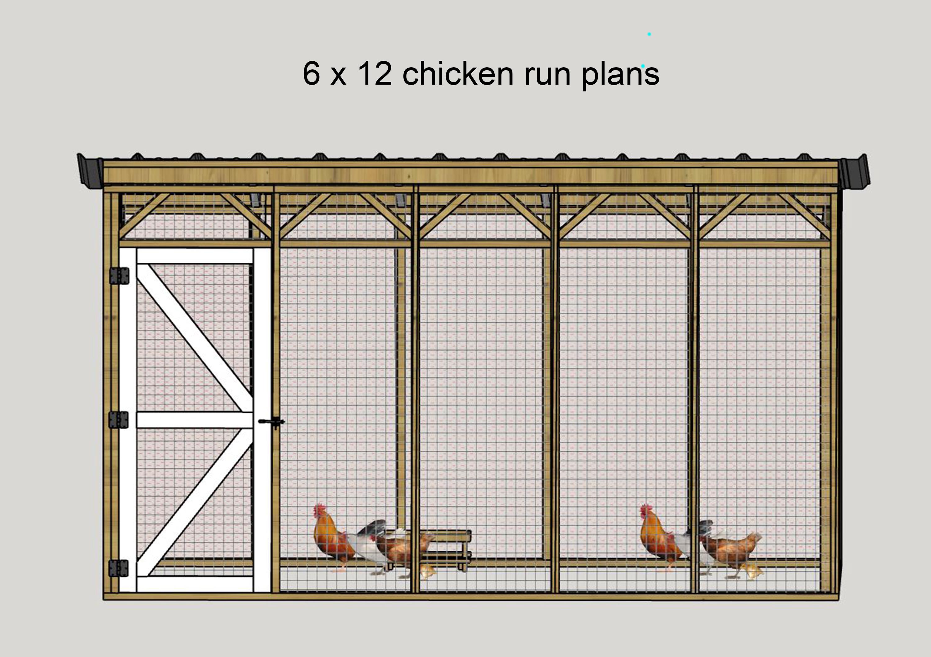 DIY Chicken Run Plans 6x12 for 10 Chickens Plans Chicken Run Chicken Pen Plans PDF Download ...