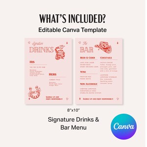 Editable Western Tattoo-inspired Wedding Bar Menu | Signature Drinks ...