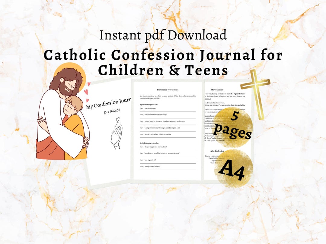 Catholic Confession Journal for Kids & Teens, Easy Confession Guide ...