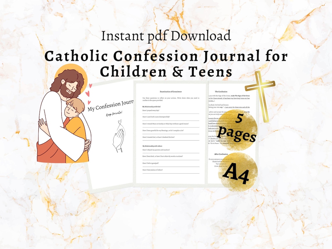 Catholic Confession Journal for Kids & Teens, Easy Confession Guide ...