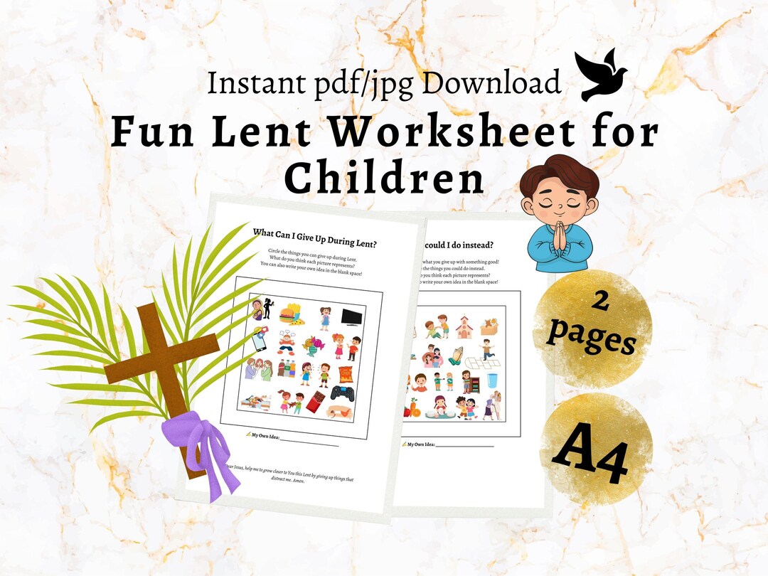 Lenten Activity for Catholic Children, Christian Homeschool Fun ...