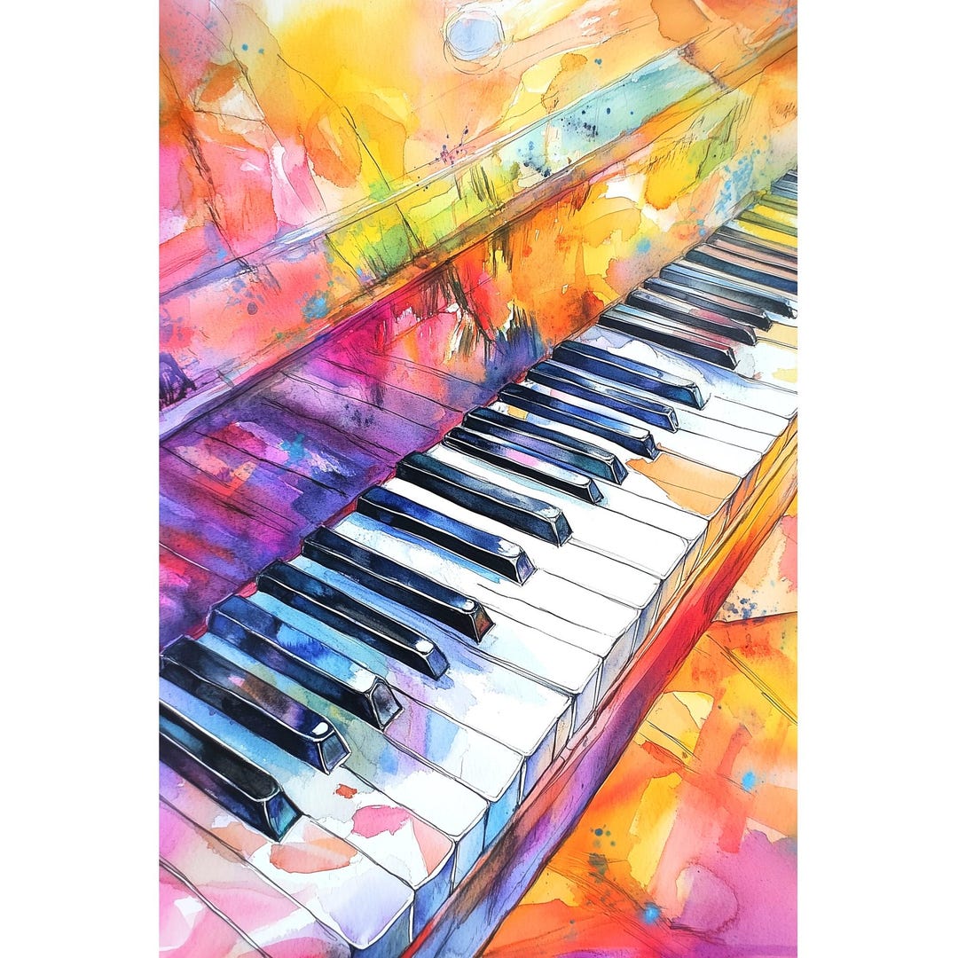 Colorful Piano Keys Poster - Modern Decoration, Gift for a Pianist ...