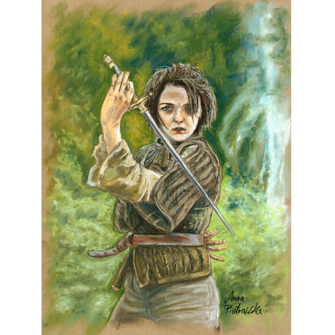 Arya Stark Poster – Fantasy Poster, Heroine Portrait, Artistic ...