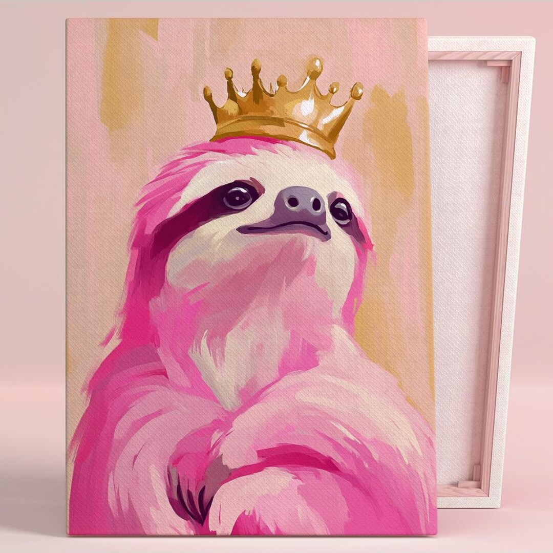 Royal Sloth Majesty Art Poster or Canvas Wall Art for Modern Living ...