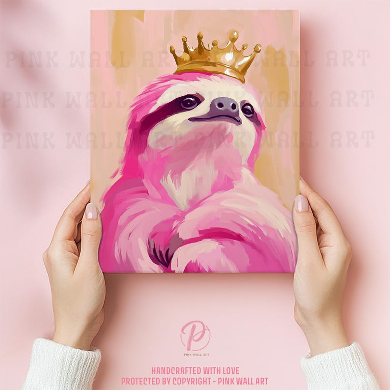 Royal Sloth Majesty Art Poster or Canvas Wall Art for Modern Living ...