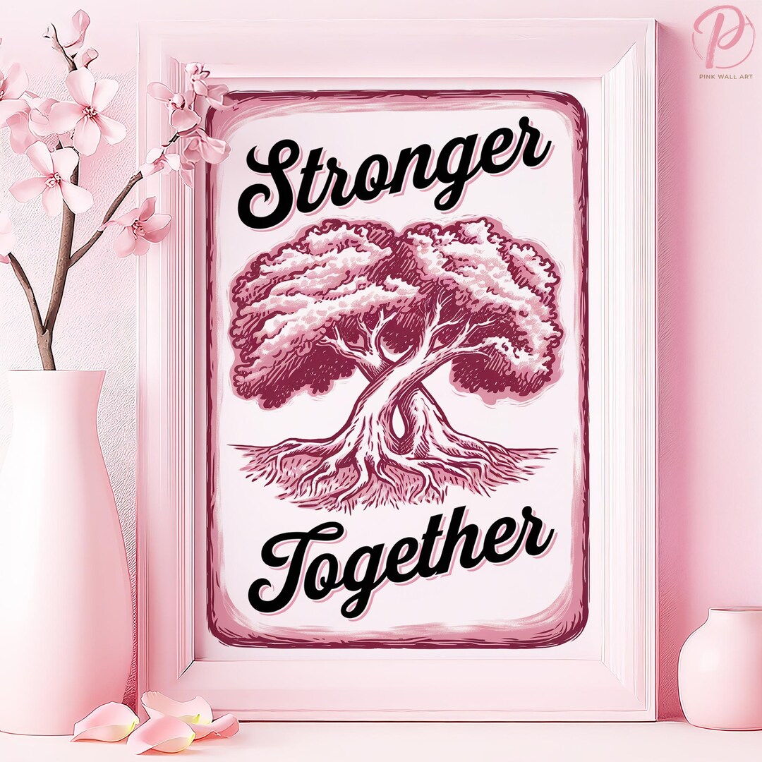 Stronger Together Tree Unity Art Poster or Canvas Wall Art for Modern ...
