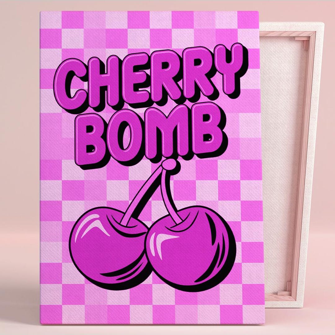 Cherry Bomb Pop Art Poster or Canvas Wall Art for Modern Game Room ...