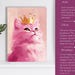 Royal Pink Cat Crown Art Poster or Canvas Wall Art Glam Bedroom ...