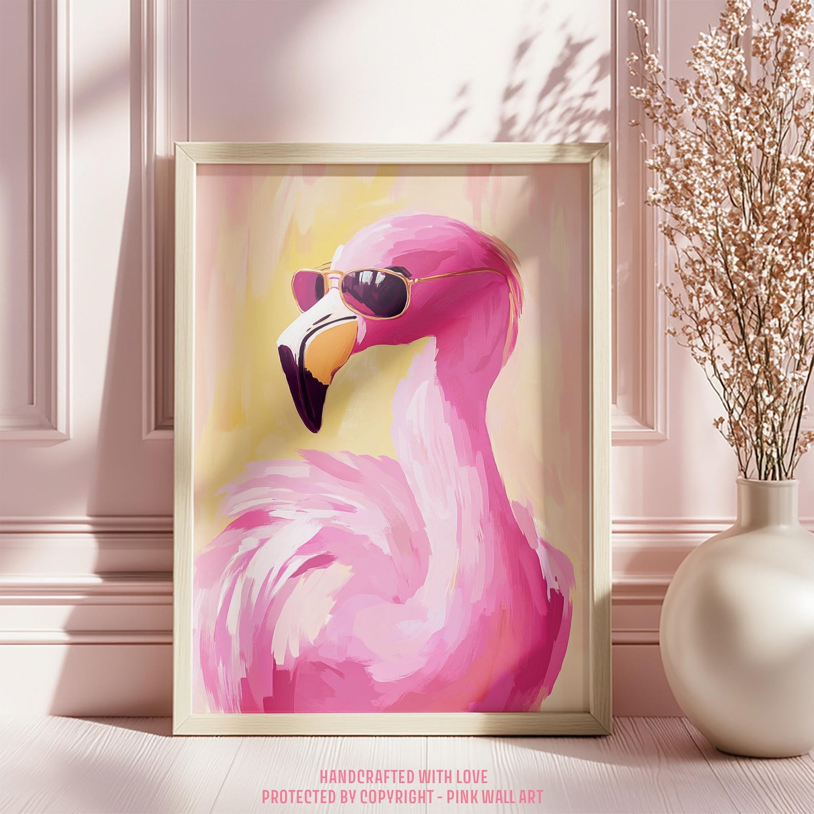 Cool Flamingo Sophistication Art Poster or Canvas Wall Art for Glam ...