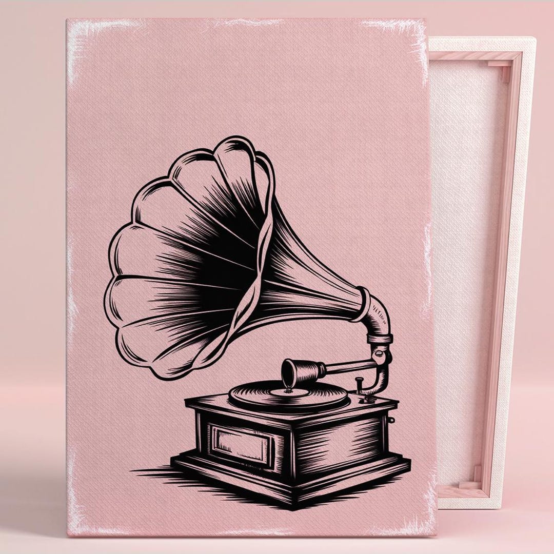 Vintage Gramophone Symphony Art Poster or Canvas Wall Art Mid-century ...