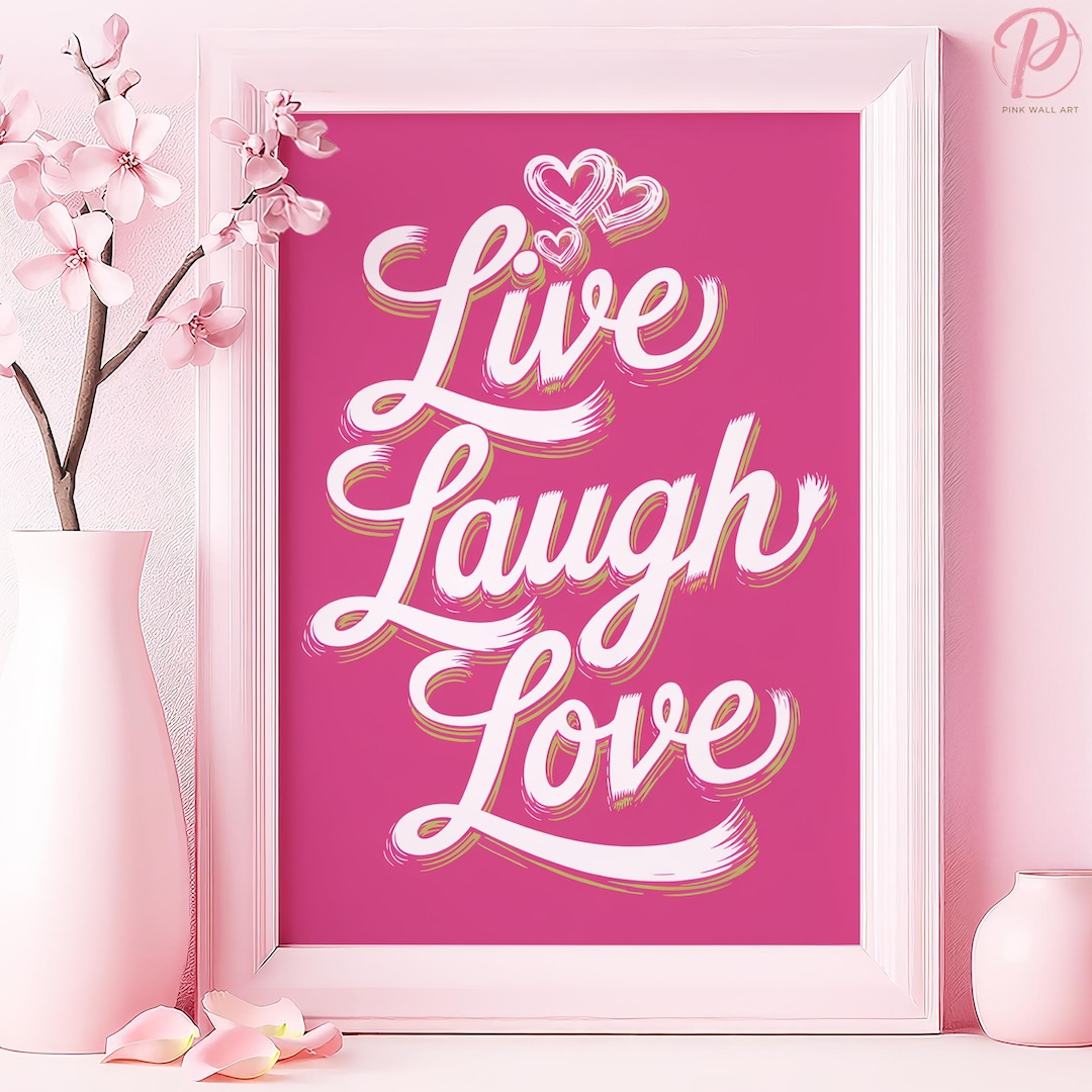 Live Laugh Love Hearts Art Poster or Canvas Wall Art for Modern Living ...
