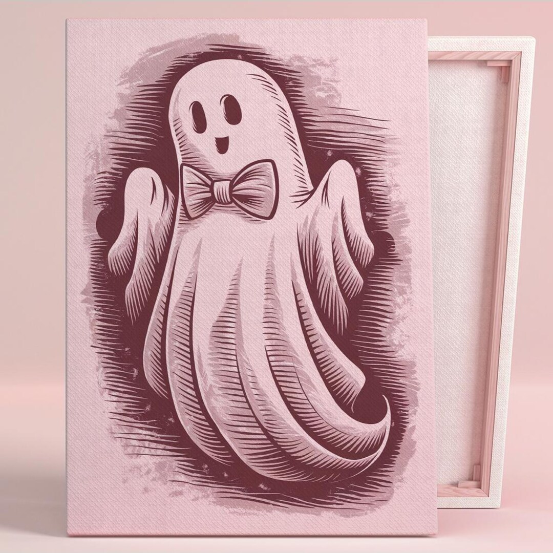 Dapper Ghost Portrait Art Poster or Canvas Wall Art Modern Living Room ...