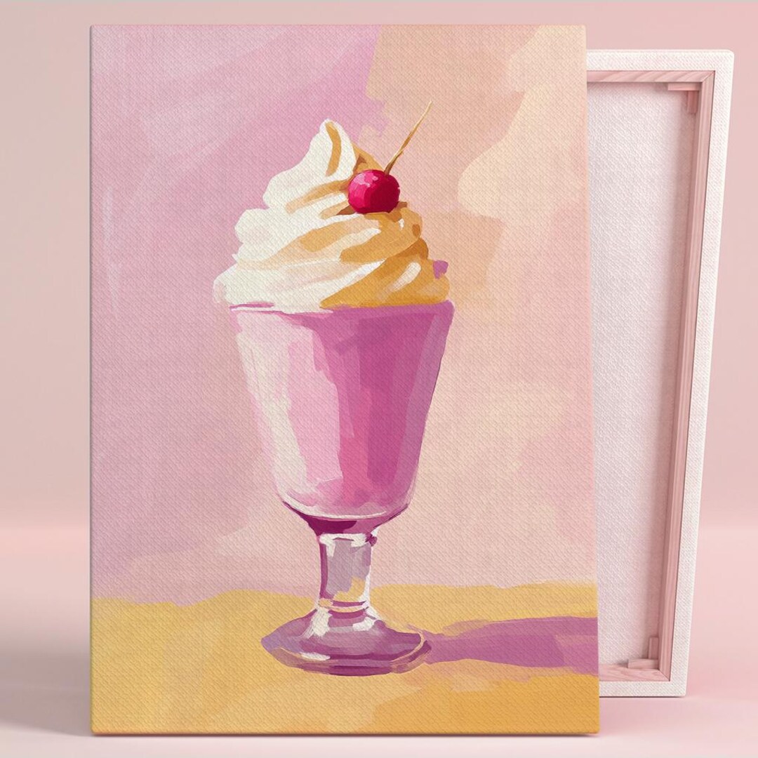 Sweet Milkshake Dreams Art Poster or Canvas Wall Art for Modern Dining ...