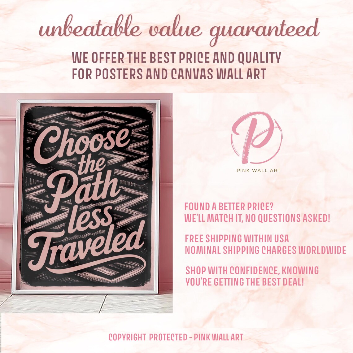 Choose the Path Less Traveled Art Poster or Canvas Art for Modern ...