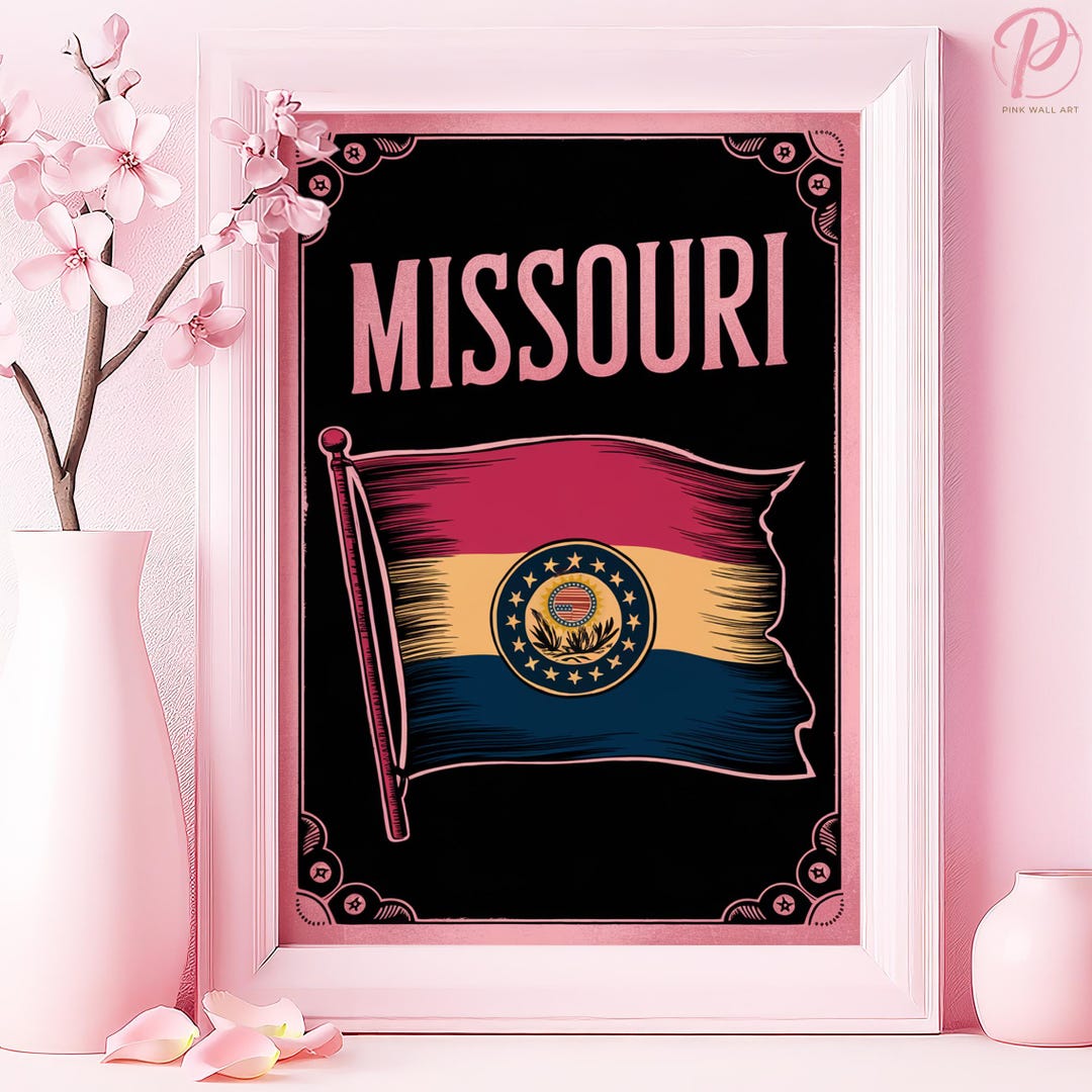 Missouri State Heritage Flag Art Poster or Canvas Art for Traditional ...