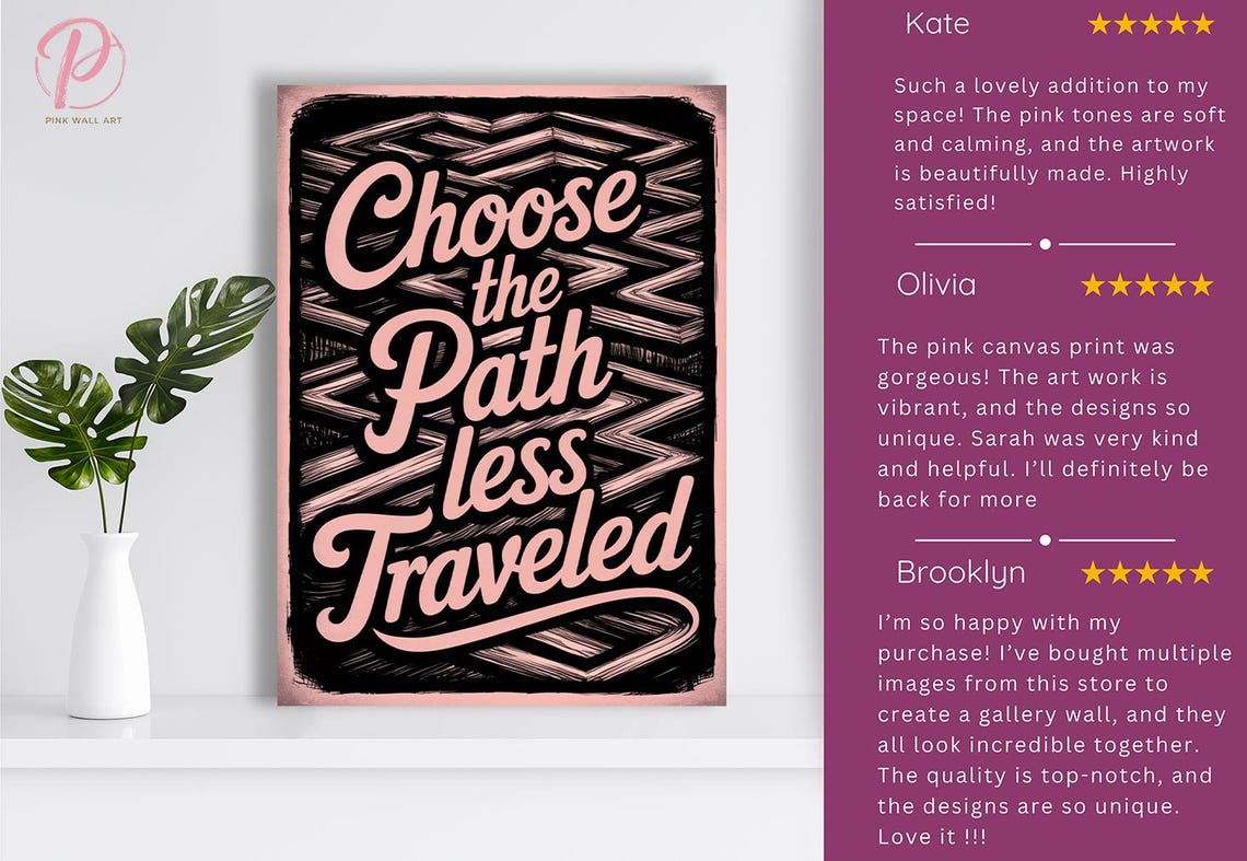 Choose the Path Less Traveled Art Poster or Canvas Art for Modern ...