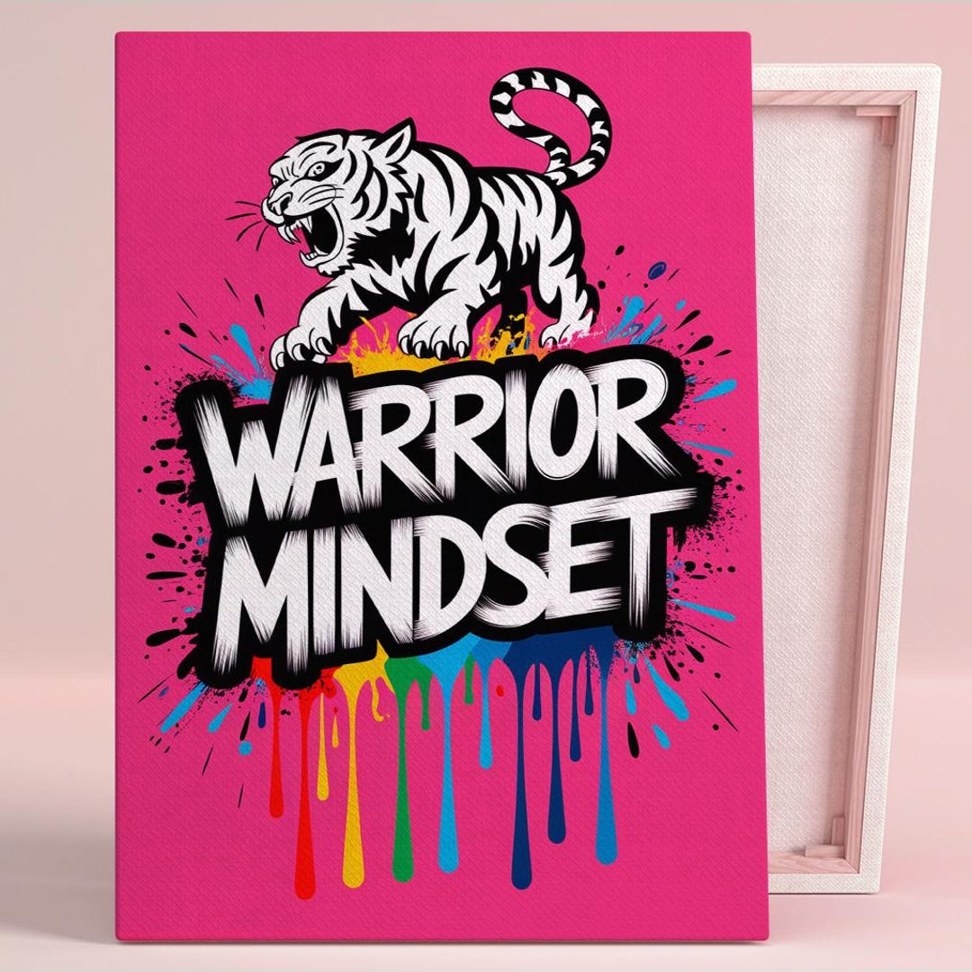 Warrior Mindset Tiger Spirit Art Poster or Canvas Wall Art for Modern ...