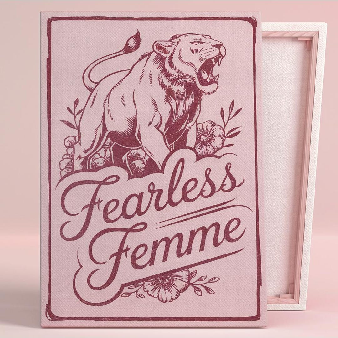 Fearless Femme Art Poster or Canvas Wall Art for Modern Living Room ...