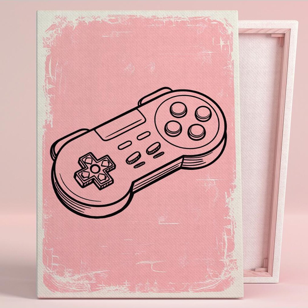 Retro Gaming Controller Classic Art Poster or Canvas Art for Modern ...