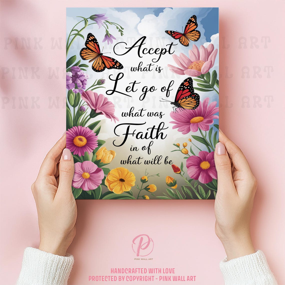 Accept What Is, Let Go, Have Faith Art Poster or Canvas Wall Art ...