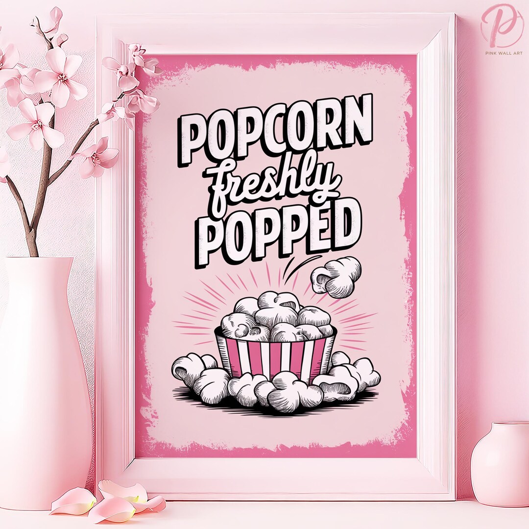Popcorn Freshly Popped Art Poster or Canvas Wall Art for Modern Kitchen ...