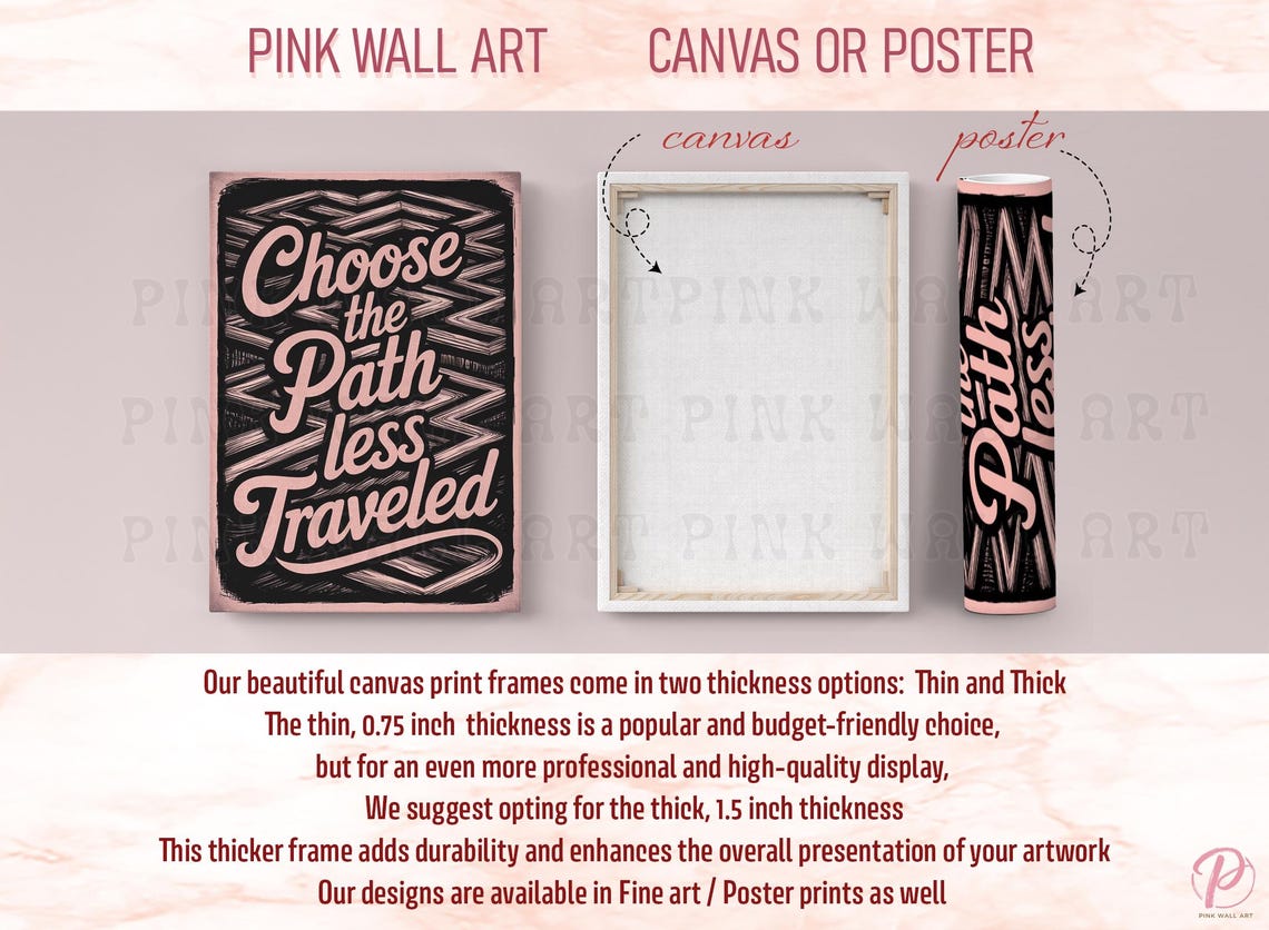 Choose the Path Less Traveled Art Poster or Canvas Art for Modern ...