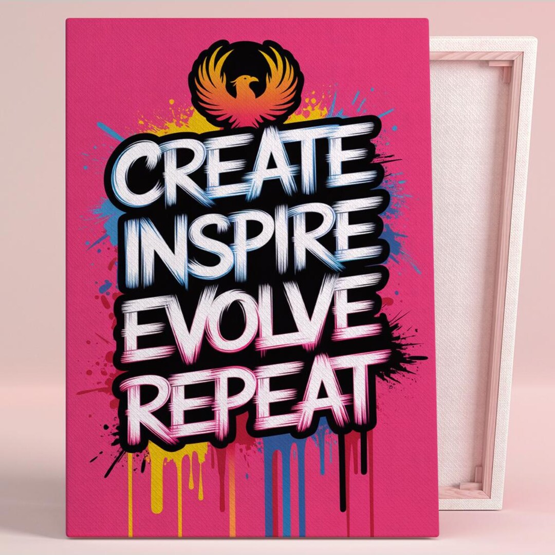 Create Inspire Evolve Repeat Art Poster or Canvas Wall Art for Modern ...