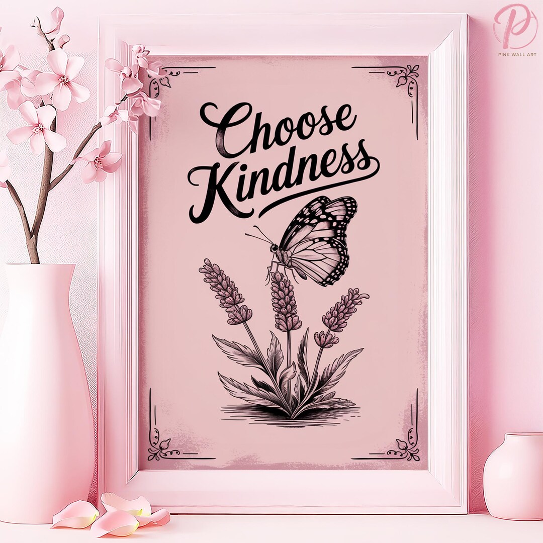 Choose Kindness Butterfly Garden Art Poster or Canvas Wall Art for ...