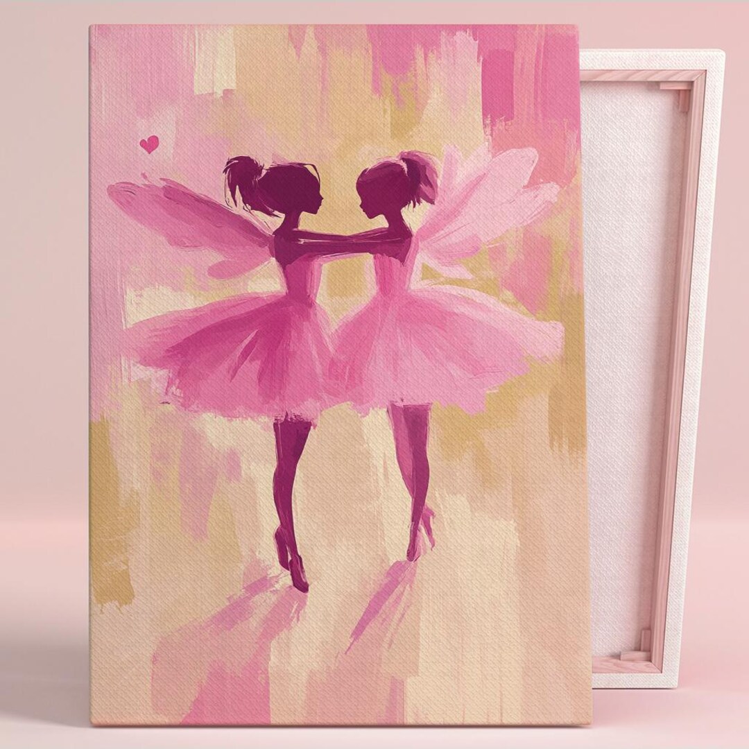 Dancing Ballet Friendship Art Poster or Canvas Wall Art for Shabby Chic ...