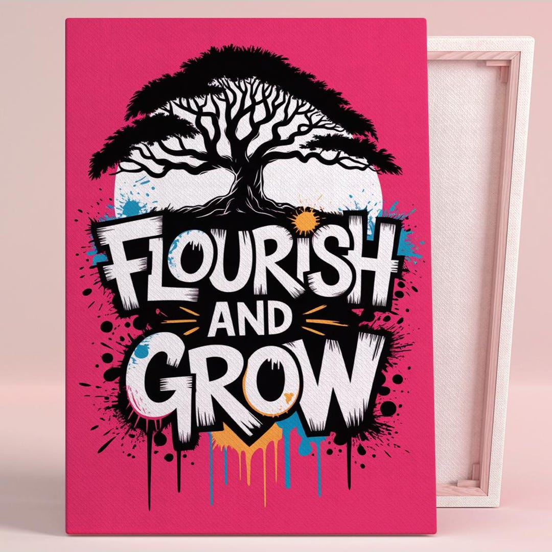 Flourish and Grow Tree of Life Art Poster or Canvas Wall Art Modern ...