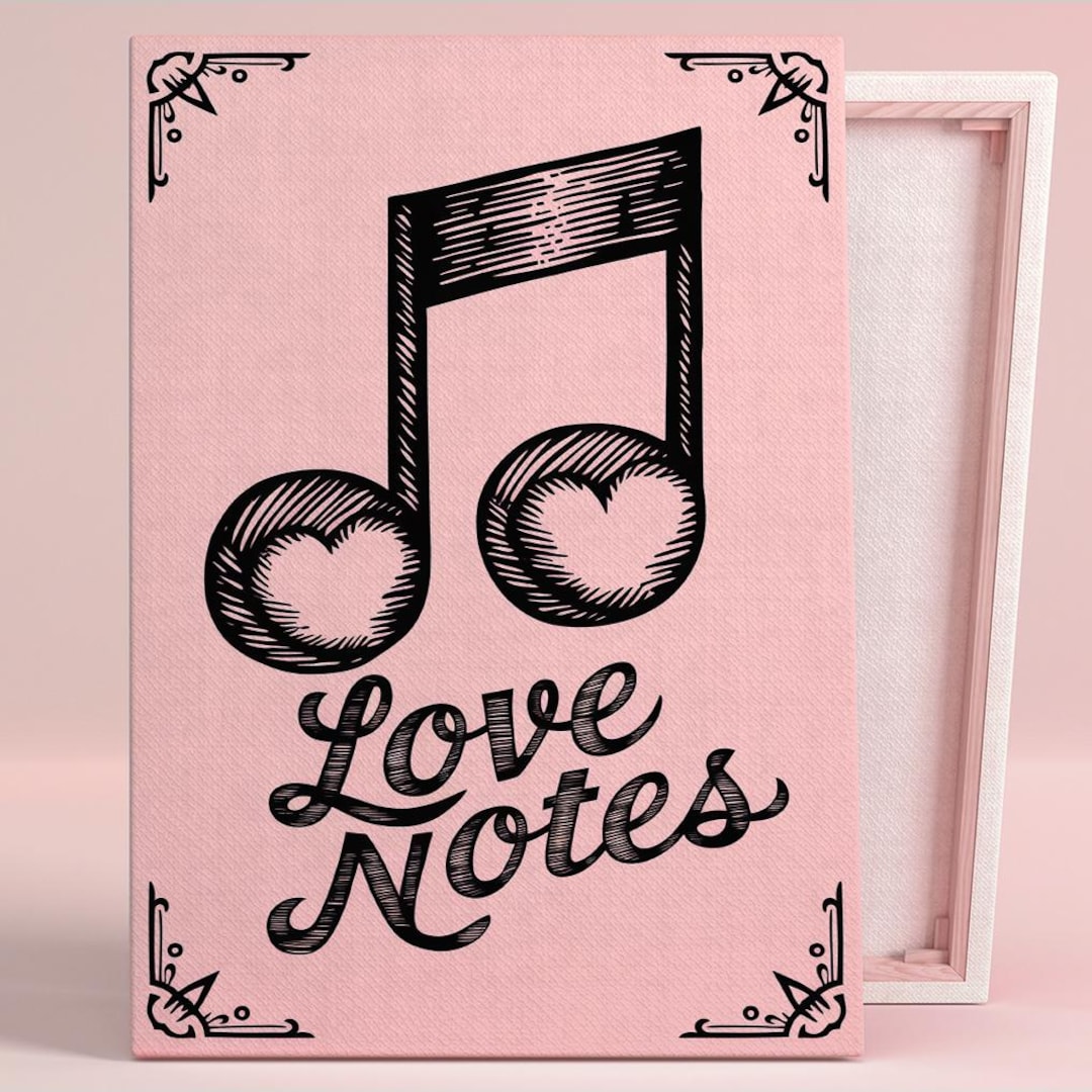 Love Notes Musical Hearts Art Poster or Canvas Wall Art for Modern ...