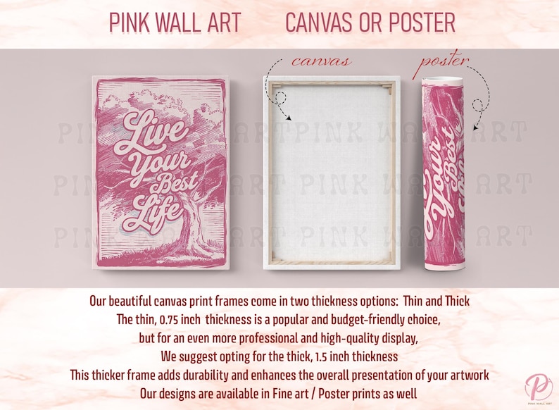 Live Your Best Life Art Poster or Canvas Wall Art for Modern Living ...