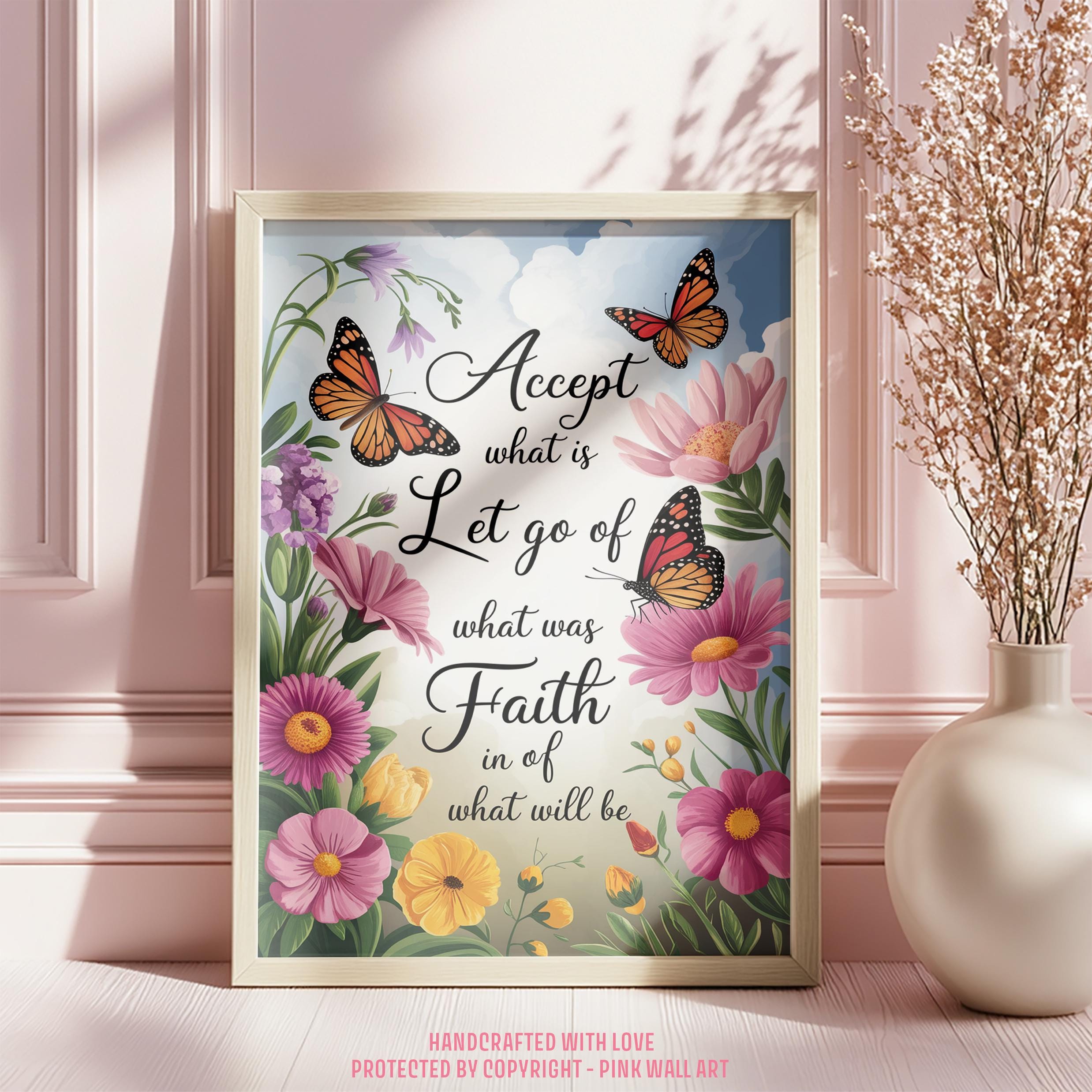 Accept What Is, Let Go, Have Faith Art Poster or Canvas Wall Art ...