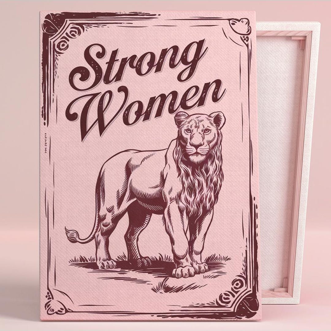 Strong Women Lioness Power Art Poster or Canvas Wall Art for ...