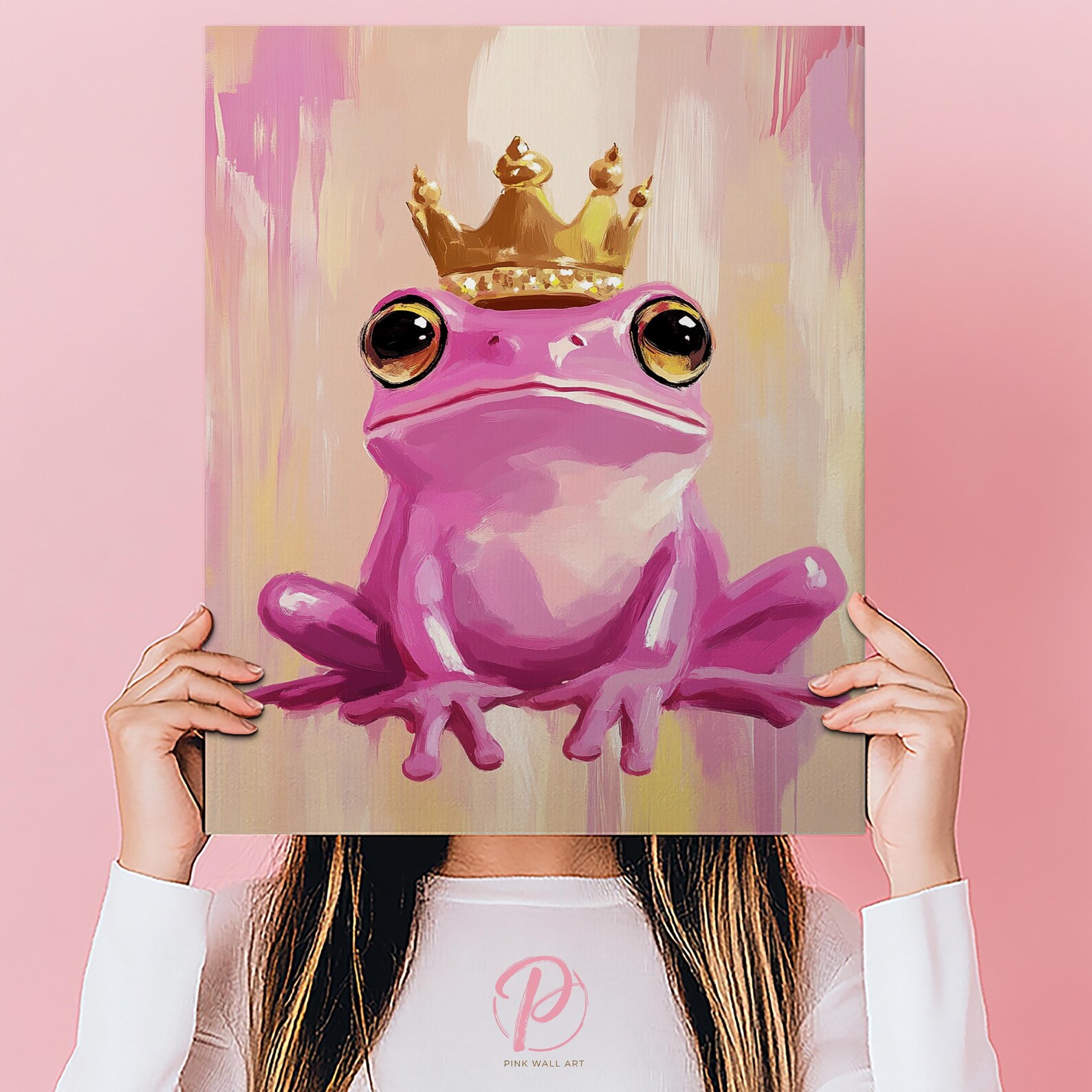 Royal Frog Princess Art Poster or Canvas Wall Art for Modern Children's ...