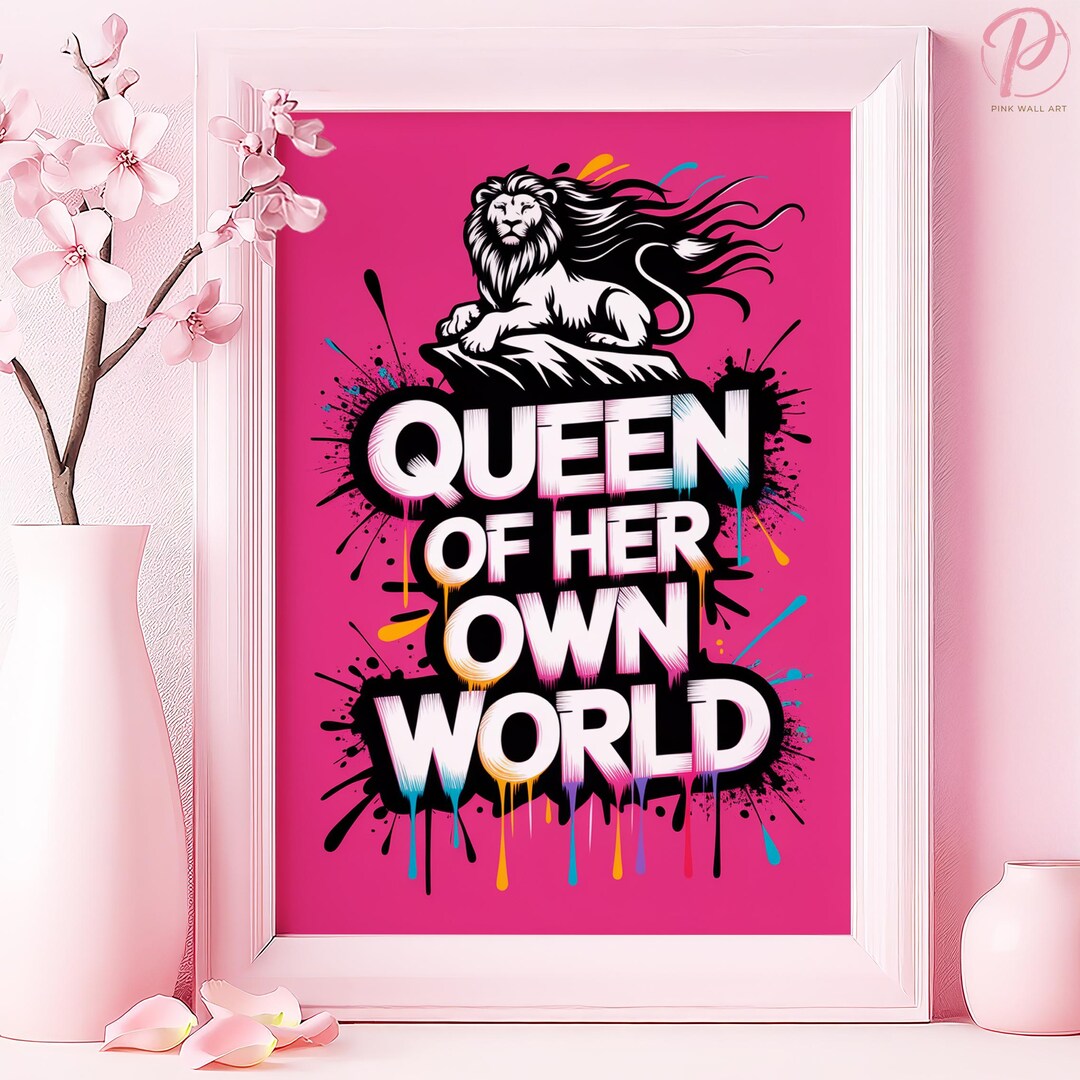 Queen of Her Own World Art Poster or Canvas Wall Art for Modern Living ...