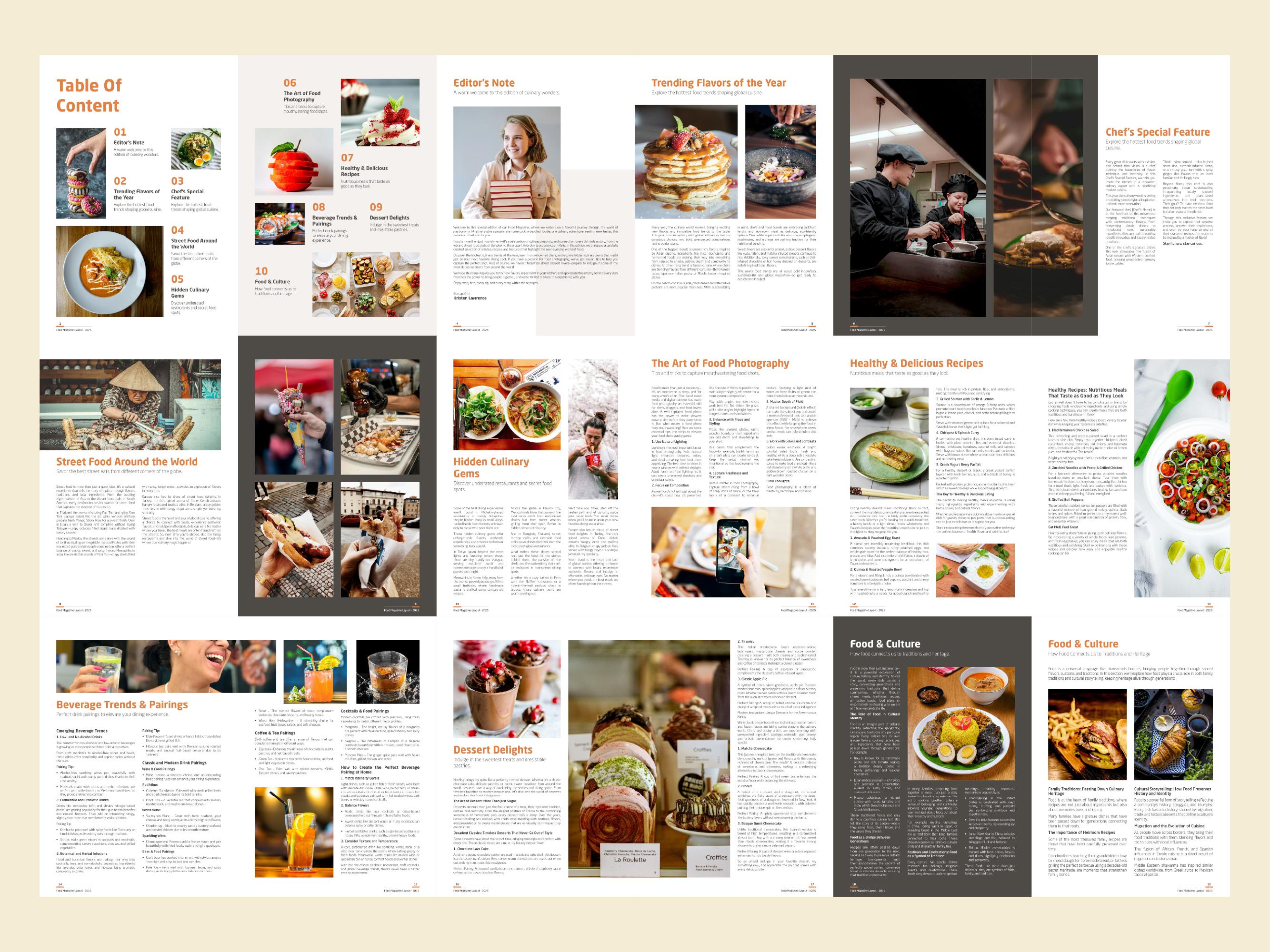 Modern Food Magazine Template | Clean & Professional Indesign Layout - Etsy