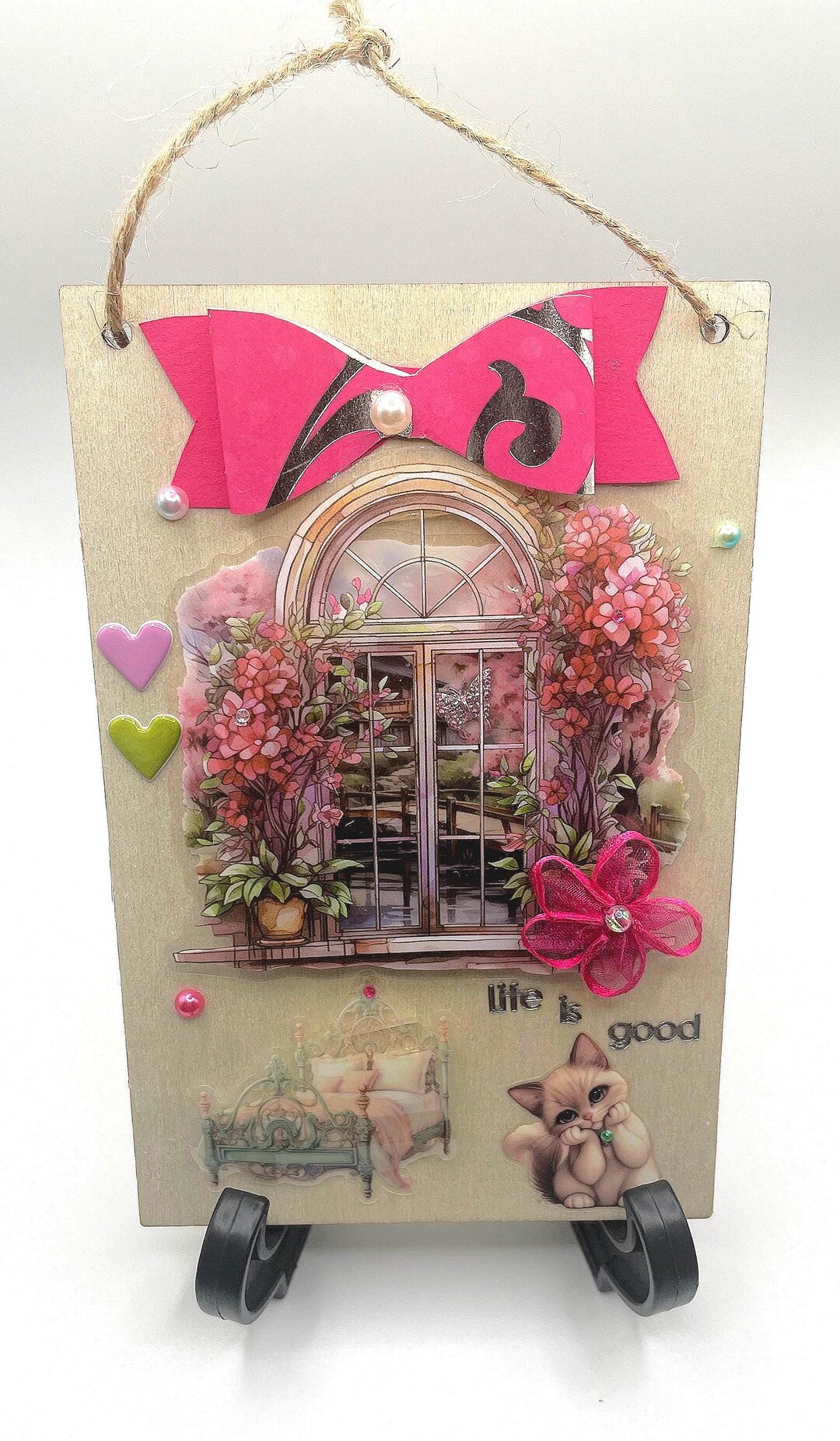 Handmade Hanging Wood Decor Tags 3D - View From a Window Collection ...